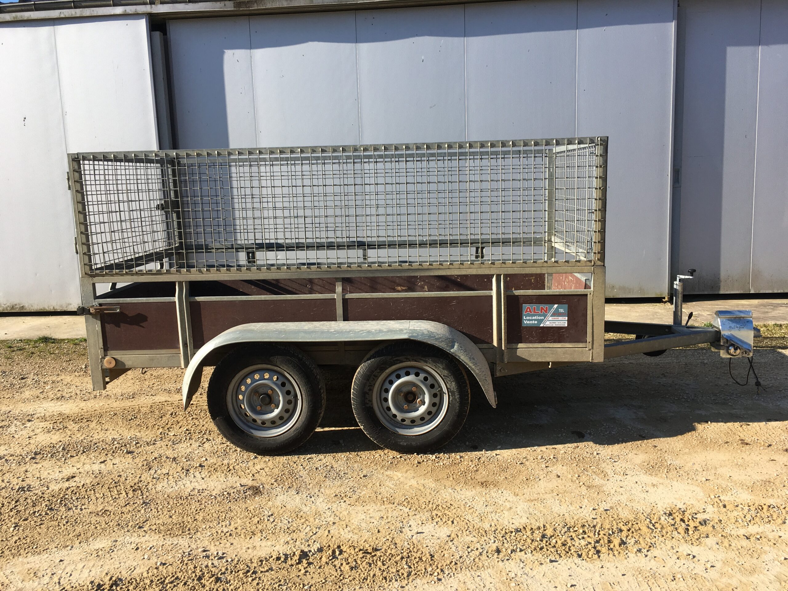 Remorque 2 essieux grillagée - ALN Location