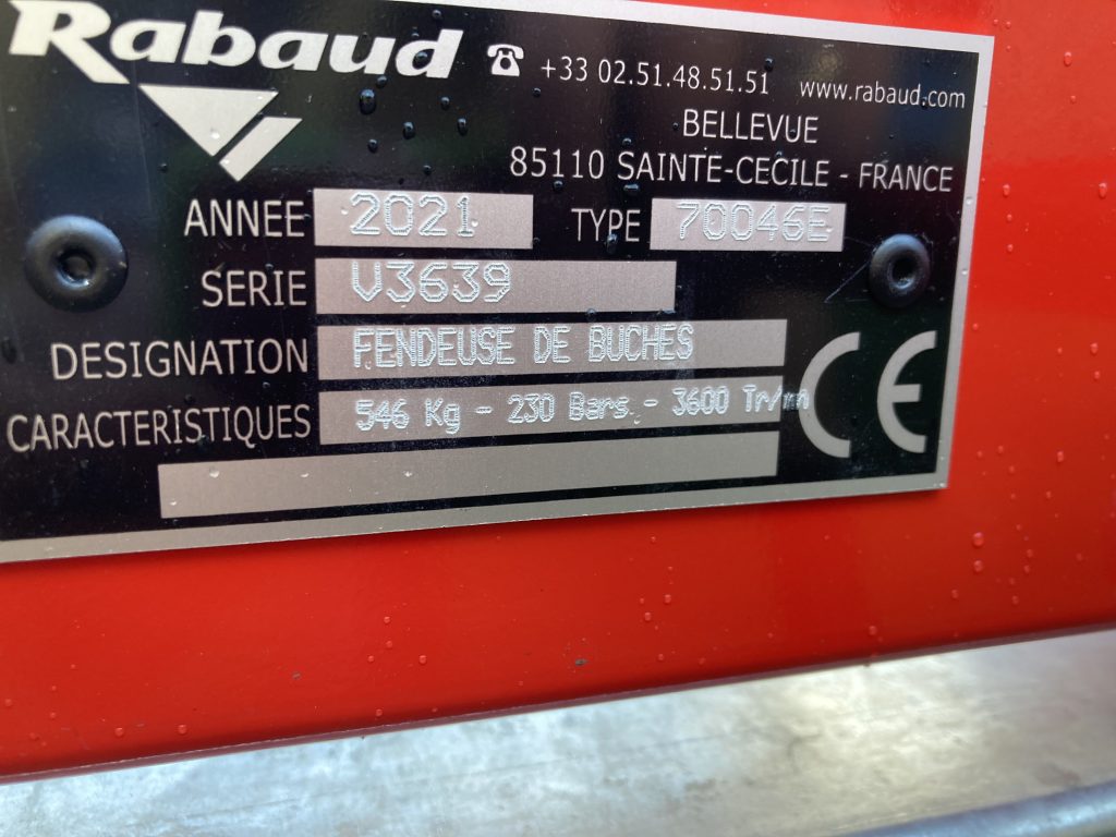 Fendeuse thermique Rabaud - ALN Location